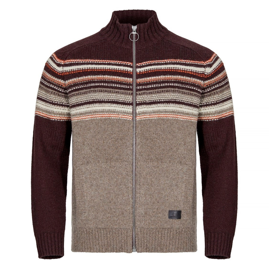 Men's Davos Zip Knit | Classic jacquard-knitted sweater in a soft, warm lambswool blend